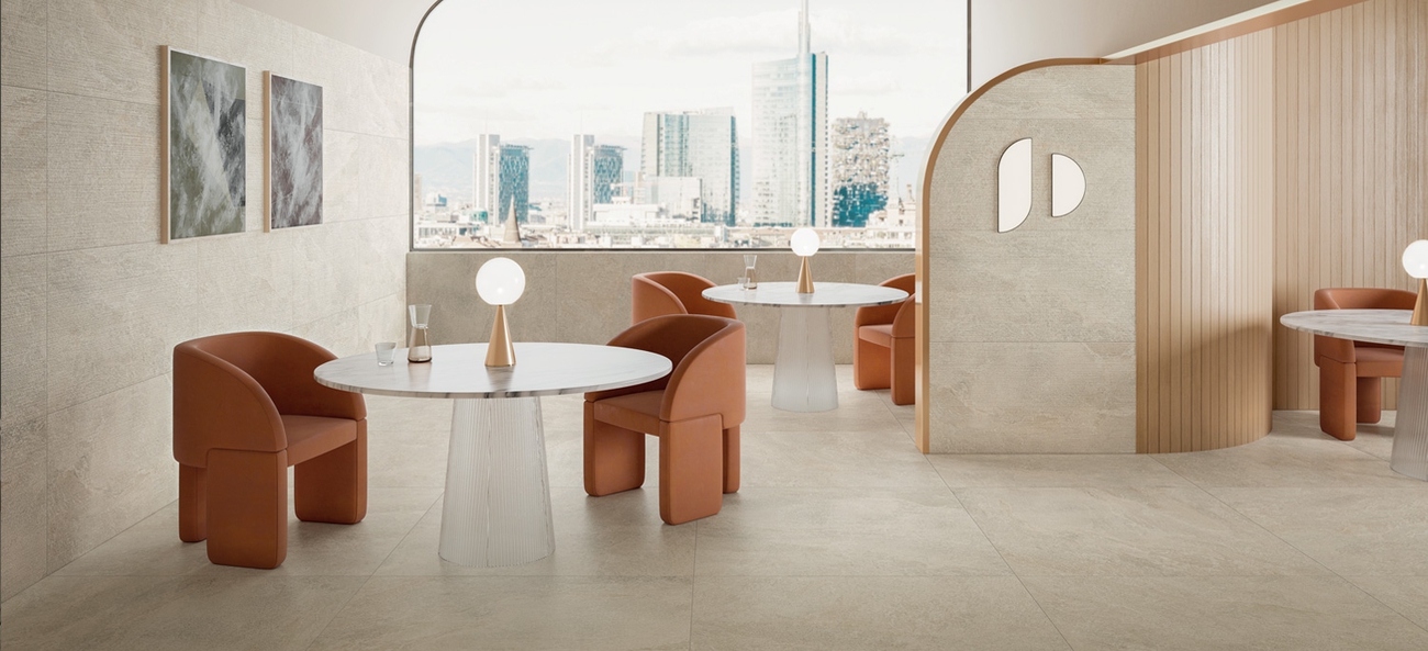 White body and porcelain stoneware tiles | Marca Corona