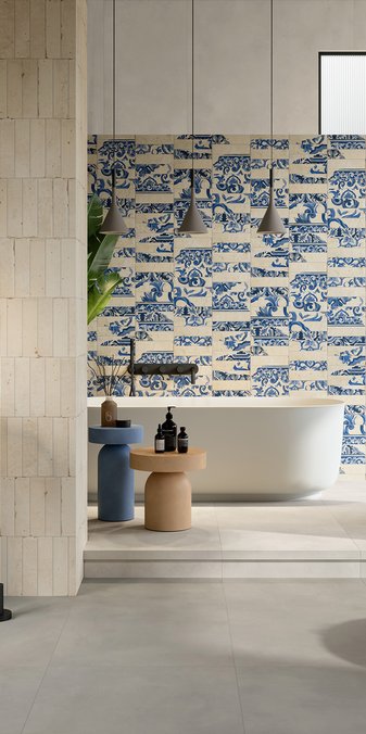 White floor tiles and wall tiles design | Marca Corona