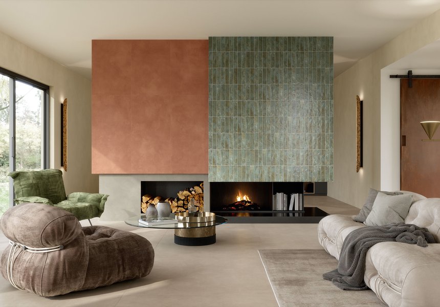 Miniature Fuoco Metal Effect Stoneware Tiles | Marca Corona