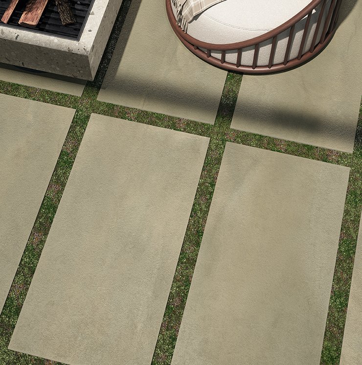 Vulcanica: Gres porcelánico y metales pulidos - Marca Corona | Marca Corona