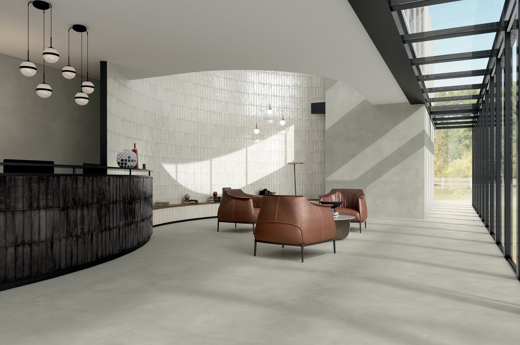 White floor tiles and wall tiles design | Marca Corona