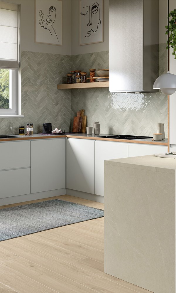 White floor tiles and wall tiles design | Marca Corona